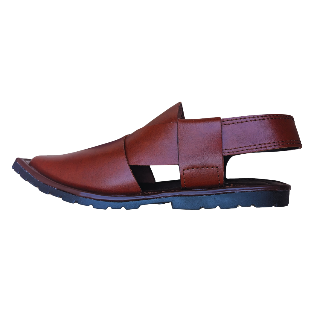 Premium Handmade Leather Peshawari Chappal with Rubber Sole 303 | Nelibar